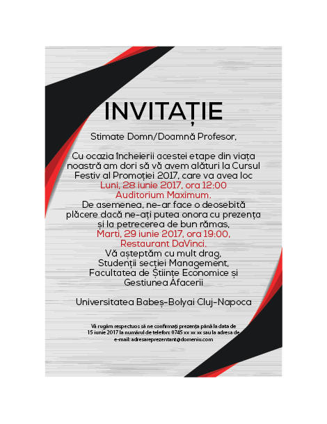 Invitatie absolvire model 1