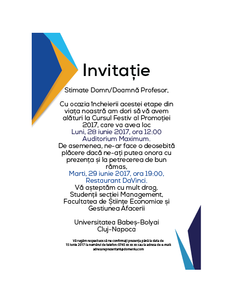Invitatie absolvire model 10